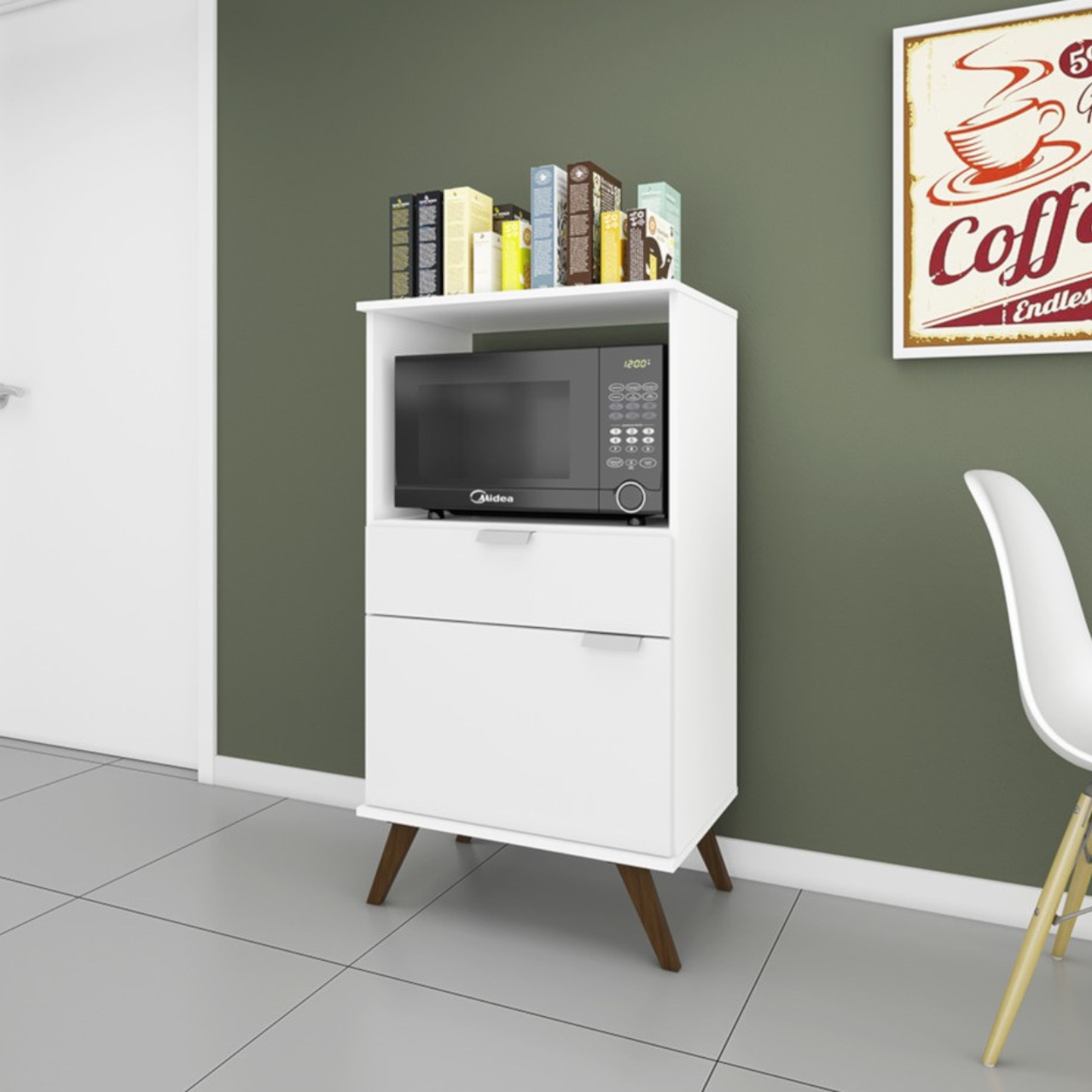 Mueble De Microondas Rt 3114 Blanco – Virtual Muebles Mx