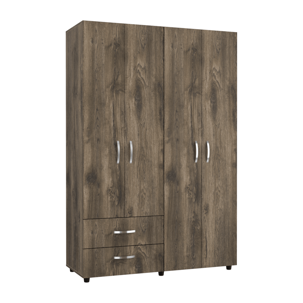 Closet Arkola, Nogal y Blanco, 2 Cajones y 4 Puertas Abatibles ...