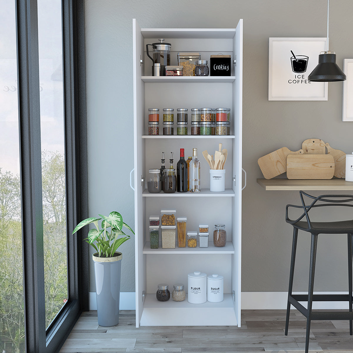 Mueble Alacena Sofia, Color Blanco, Con 2 Puertas – Virtual Muebles Mx