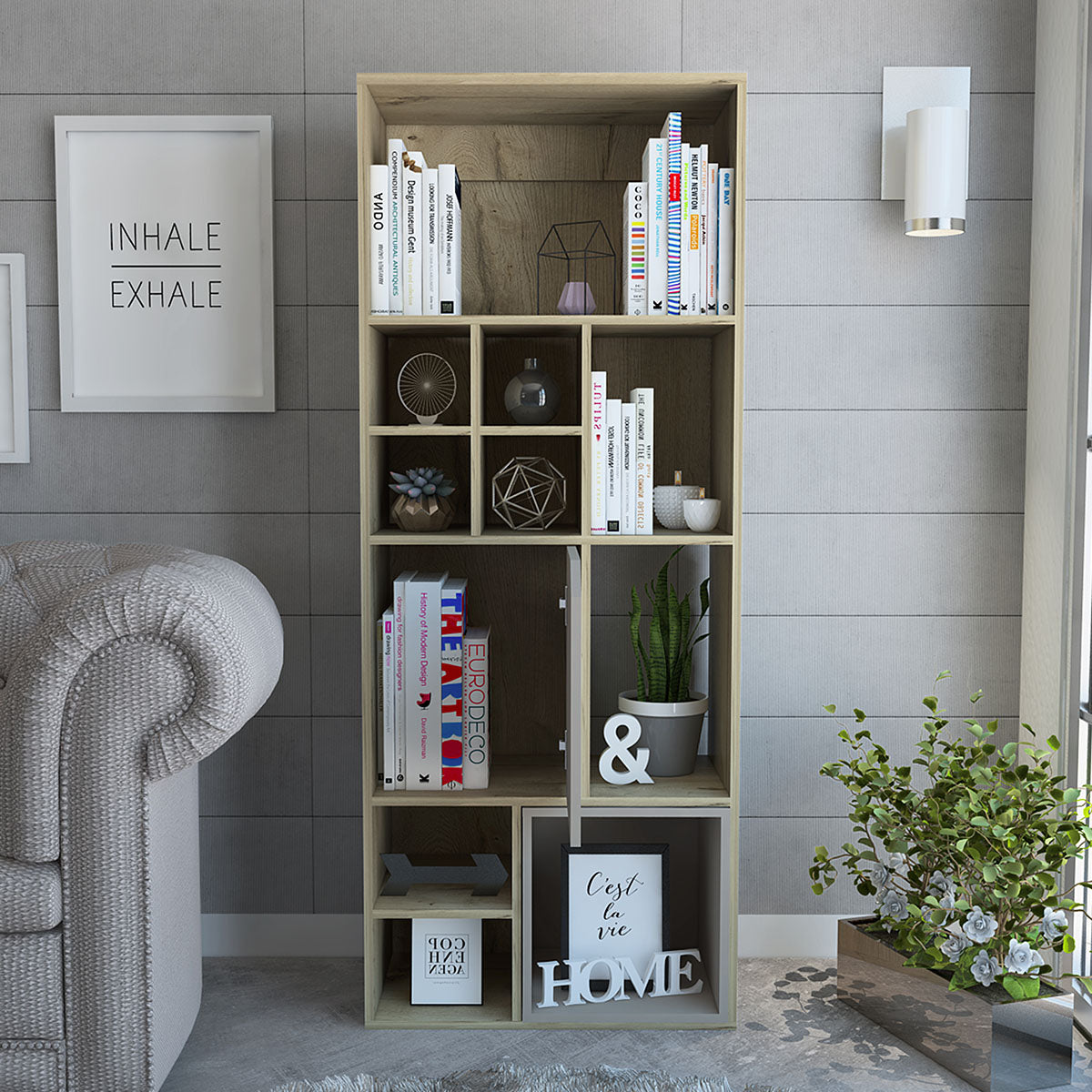 Librero Fiji - Modulo Alto, Color Duna – Virtual Muebles Mx