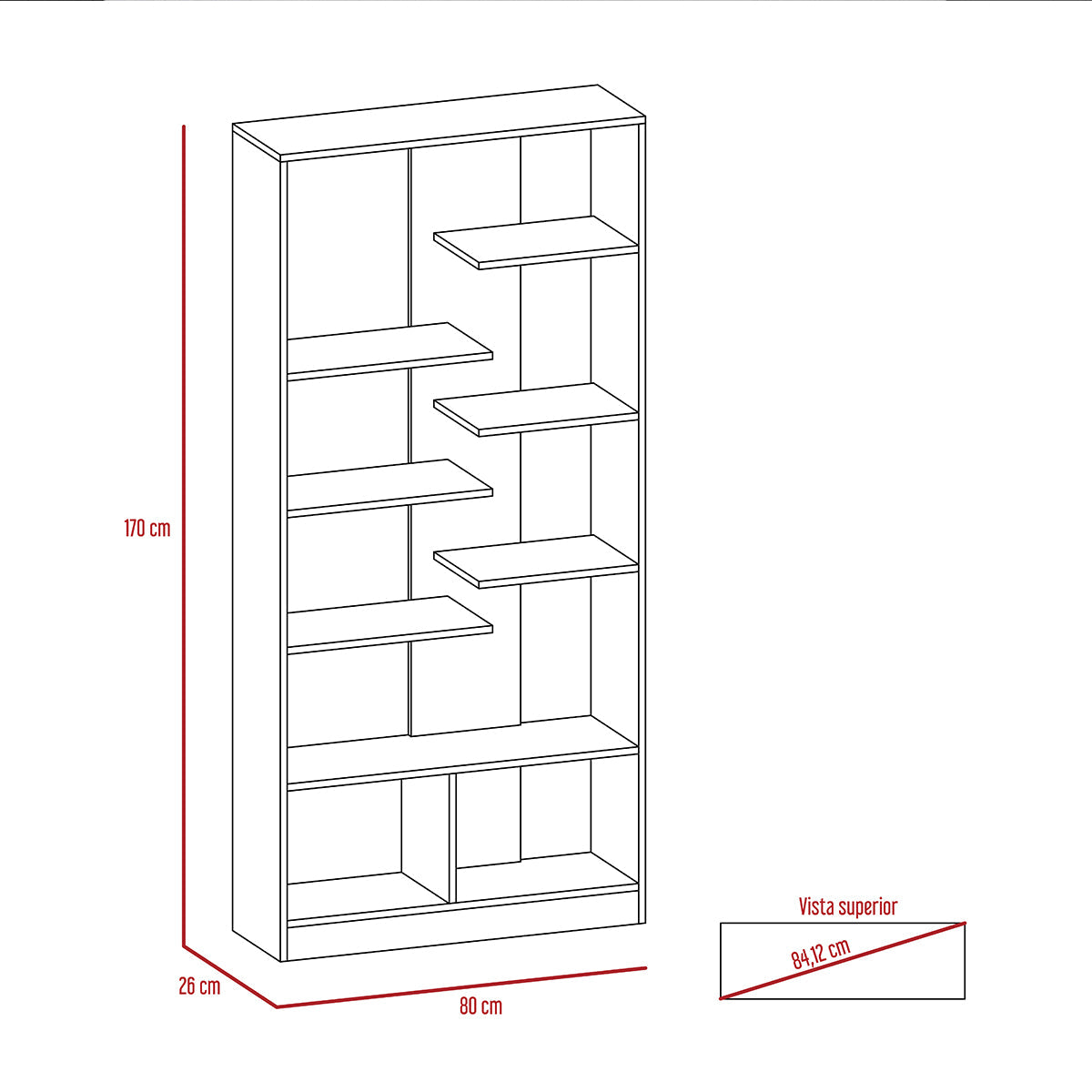 Librero Yata, Color Duna, Múltiples Entrepaños – Virtual Muebles Mx