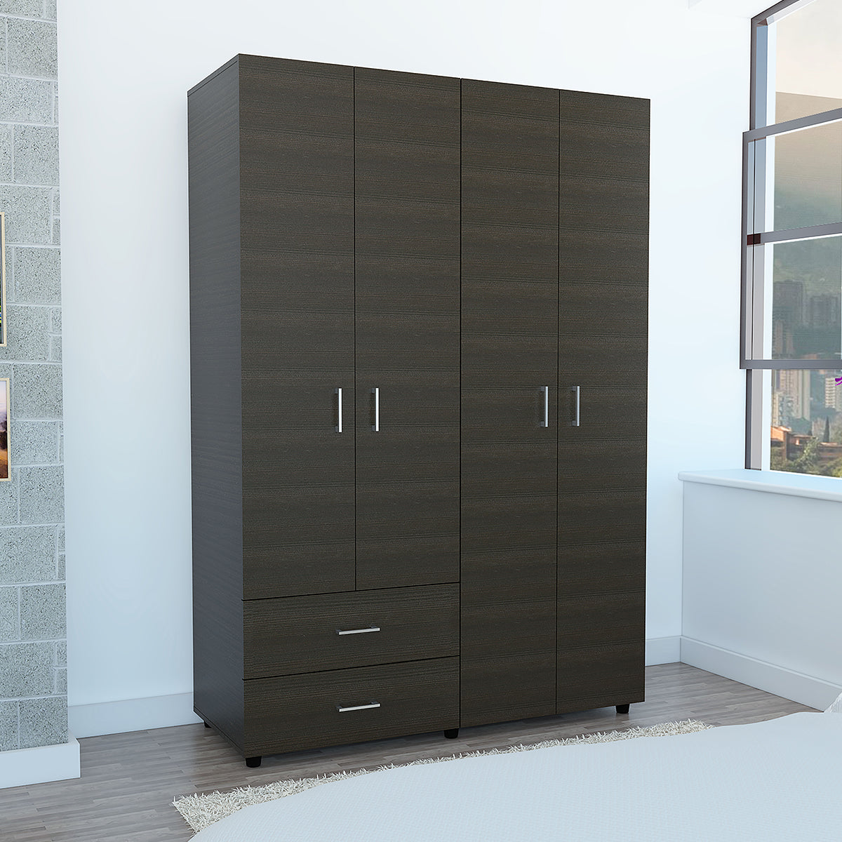 Closet Ankora, Color Chocolate – Virtual Muebles Mx
