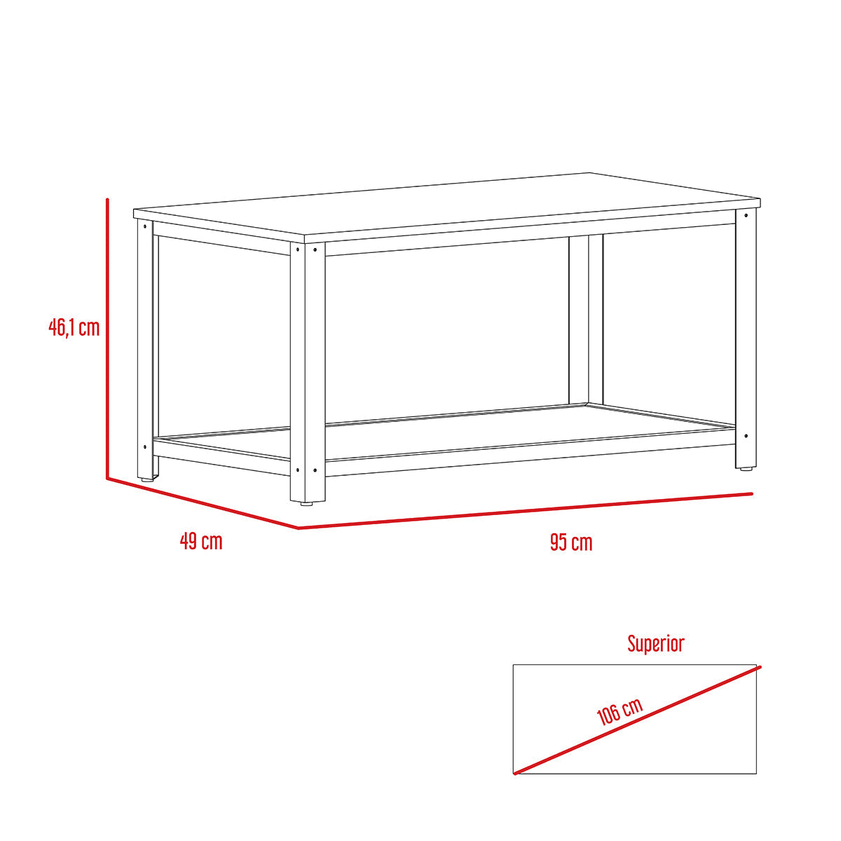Mesa de centro Ferrato, Color Duna – Virtual Muebles Mx