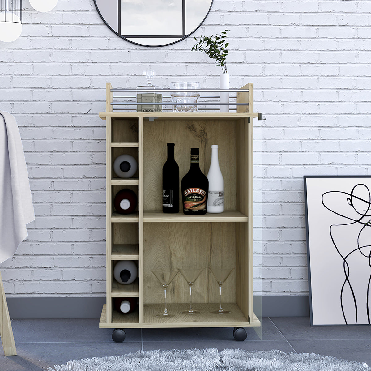 Mueble Bar Dukat, Color Duna – Virtual Muebles Mx