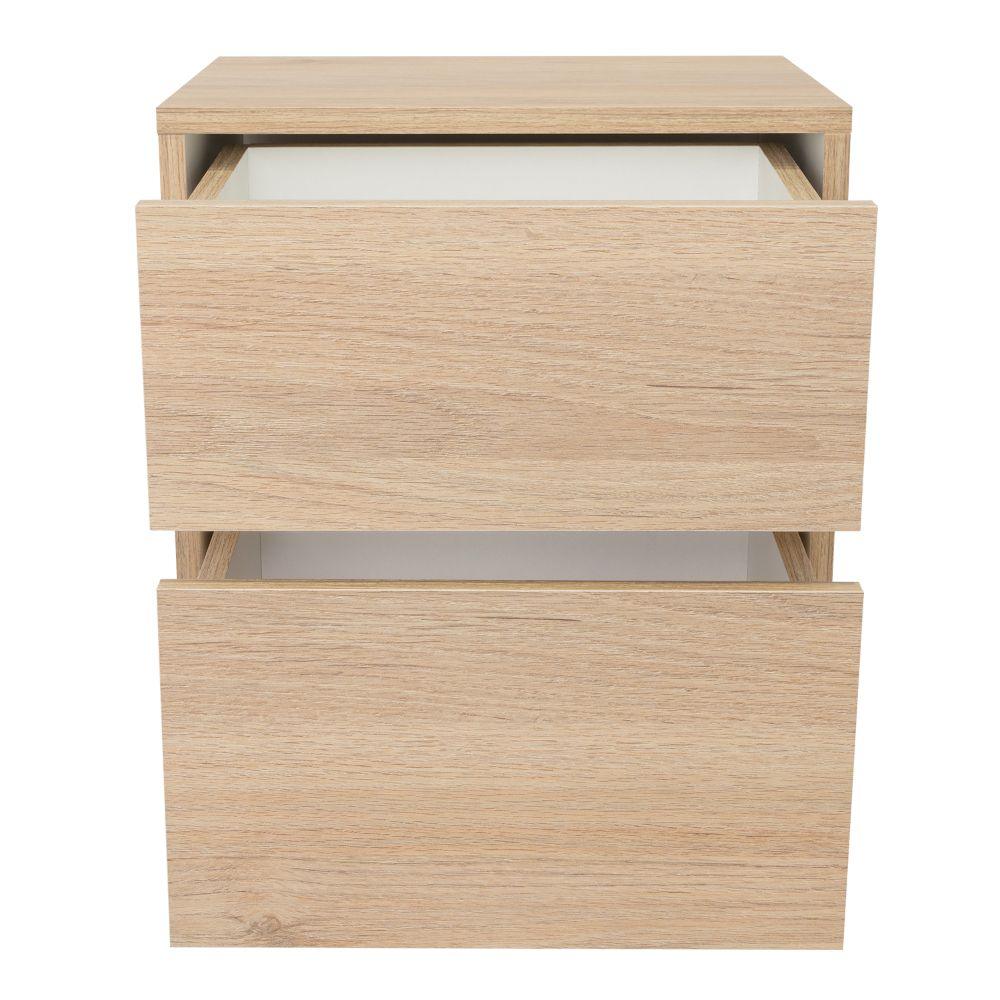 Buró Ozzan, Beige y Blanco, con Dos Cajones – Virtual Muebles Mx