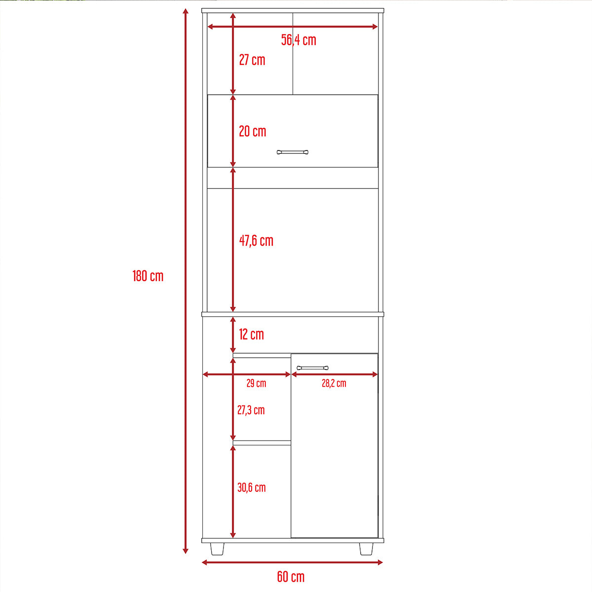 Modulo Microondas Alto Iris, Color Blanco – Virtual Muebles Mx