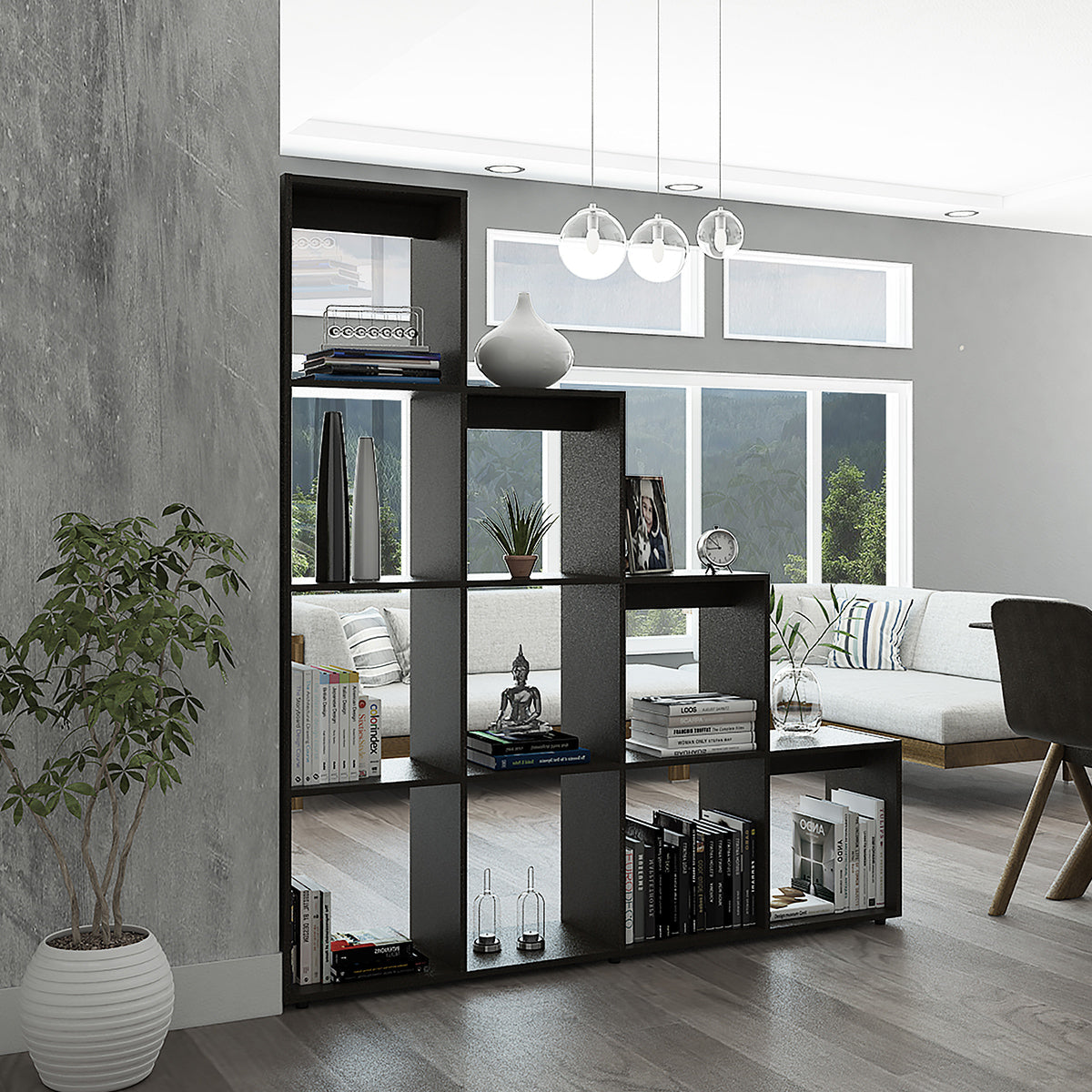 Librero Escalera Praga, Color Wengue – Virtual Muebles Mx