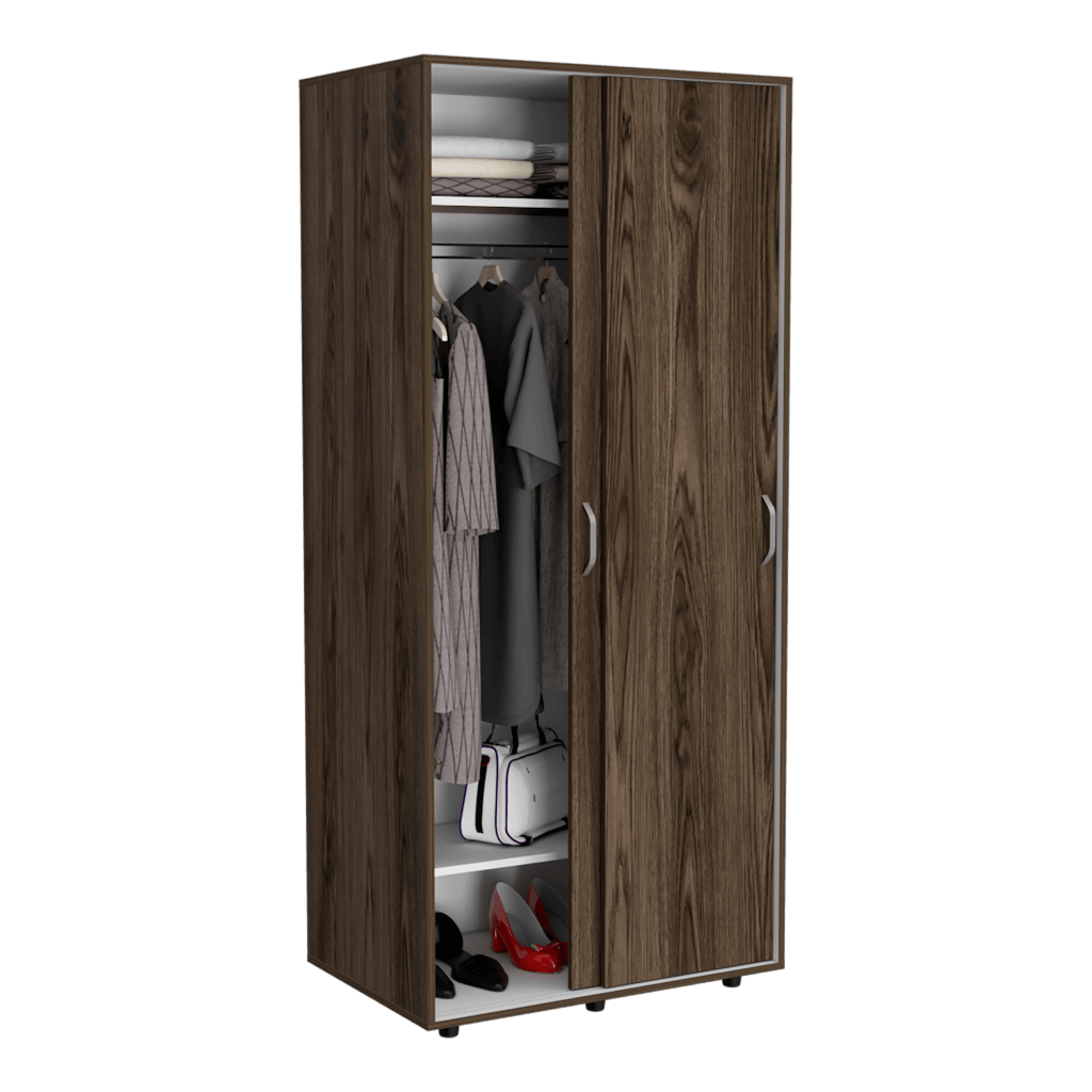 Closet Irmac color Chocolate y Blanco para Habitación. – Virtual Muebles Mx